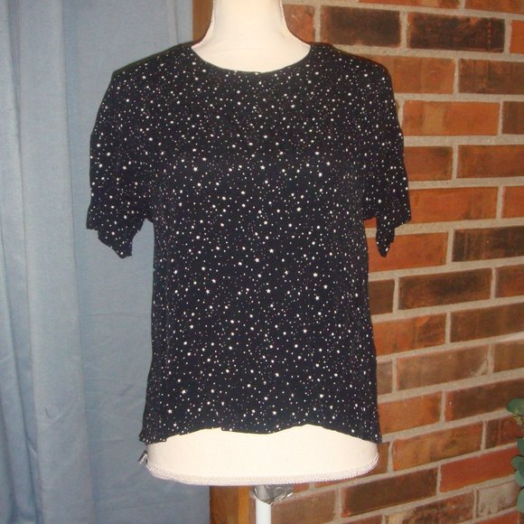 H&M | Tops | Hm Star Print Short Sleeve Top 4 | Poshmark